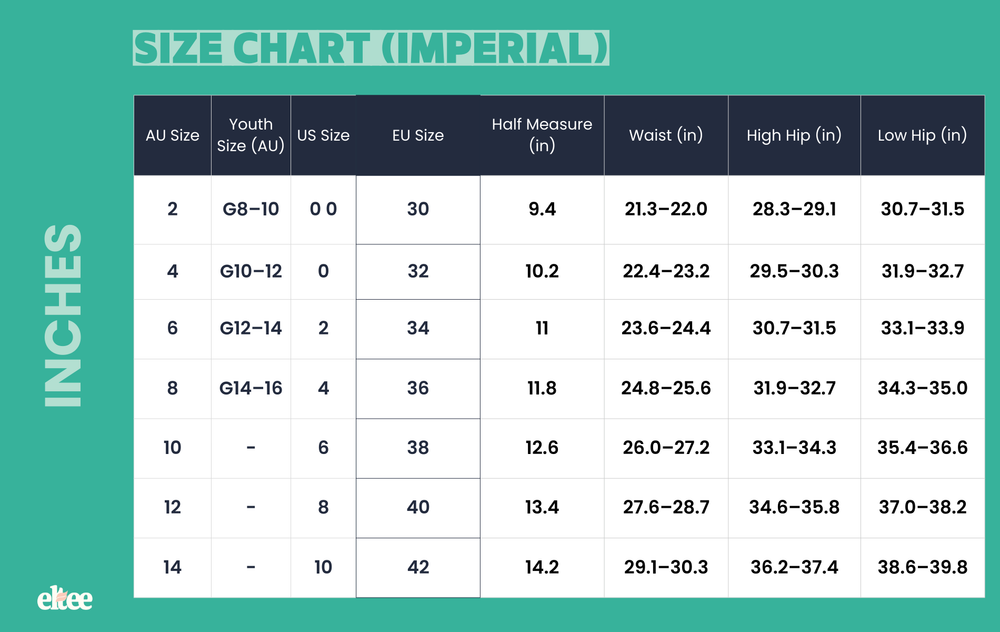 Size Chart & Measuring Tips | Find Her Perfect Fit | Eltee Sydney